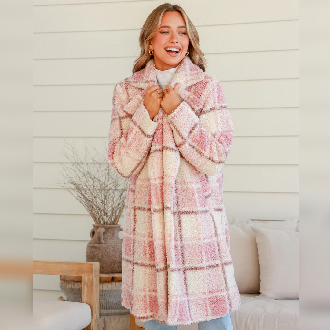 Parisian Dream Check Coat by Dream House – Kenzie Tenzie