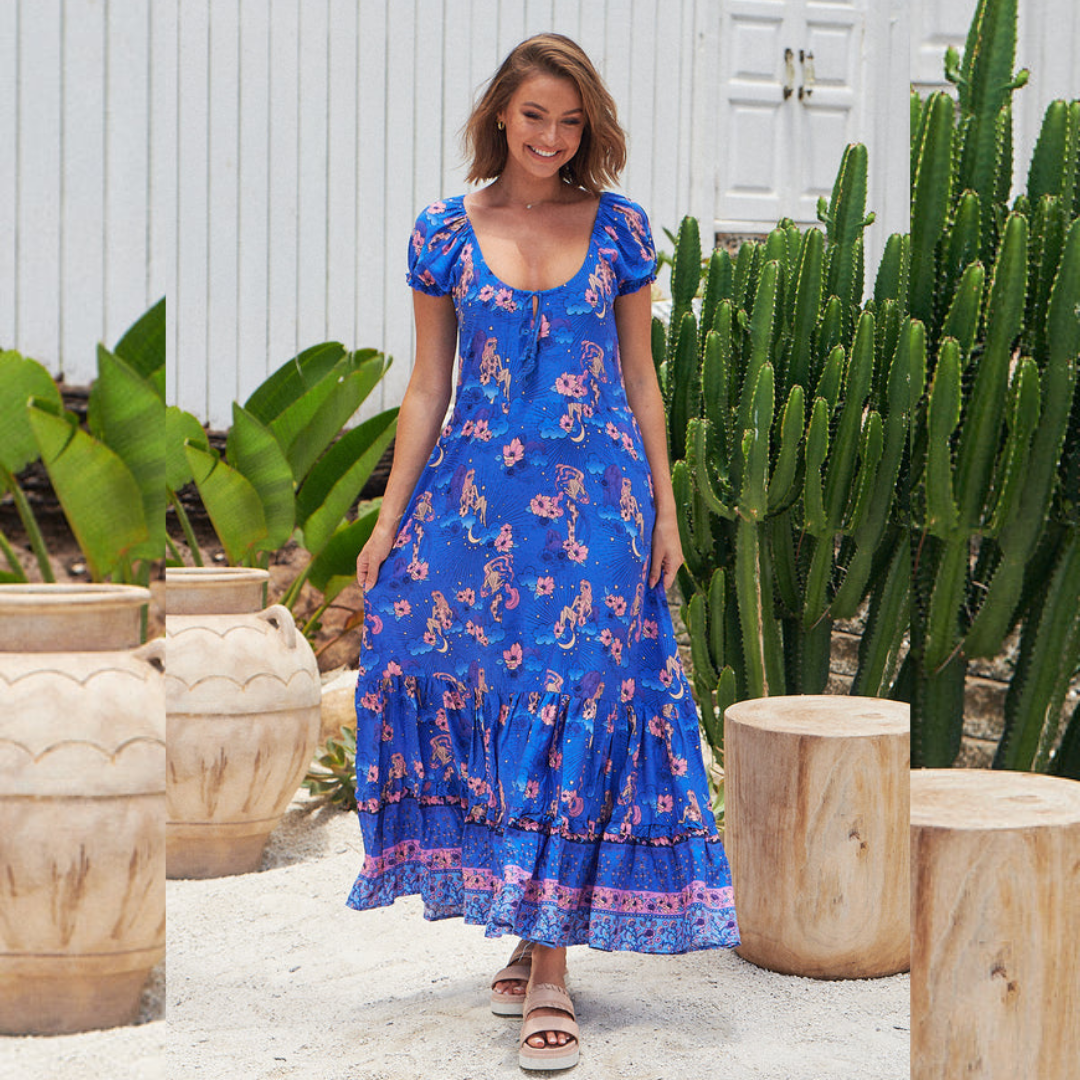 Saria Maxi Dress Soleil Print by Jaase – Kenzie Tenzie