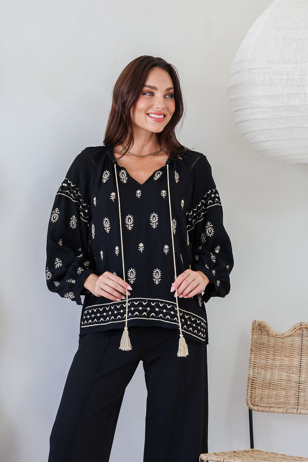Prescott Blouse ~ Black – Kenzie Tenzie